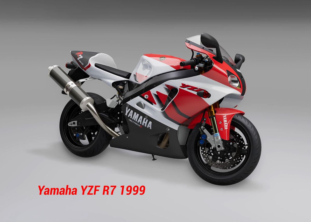'Yamaha YZF R7 1999' Poster, picture, metal print, paint by One Line ...