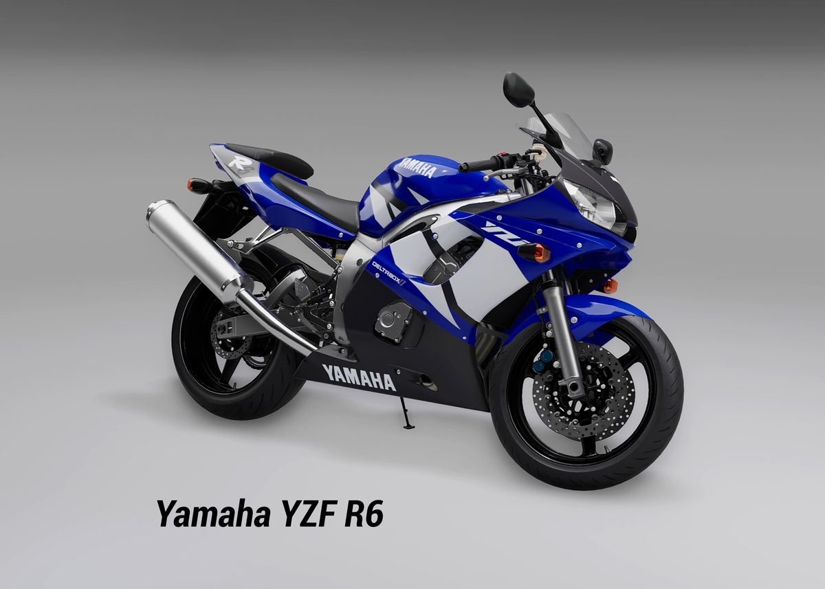 'Yamaha YZF R6 2002' Poster, picture, metal print, paint by One Line ...