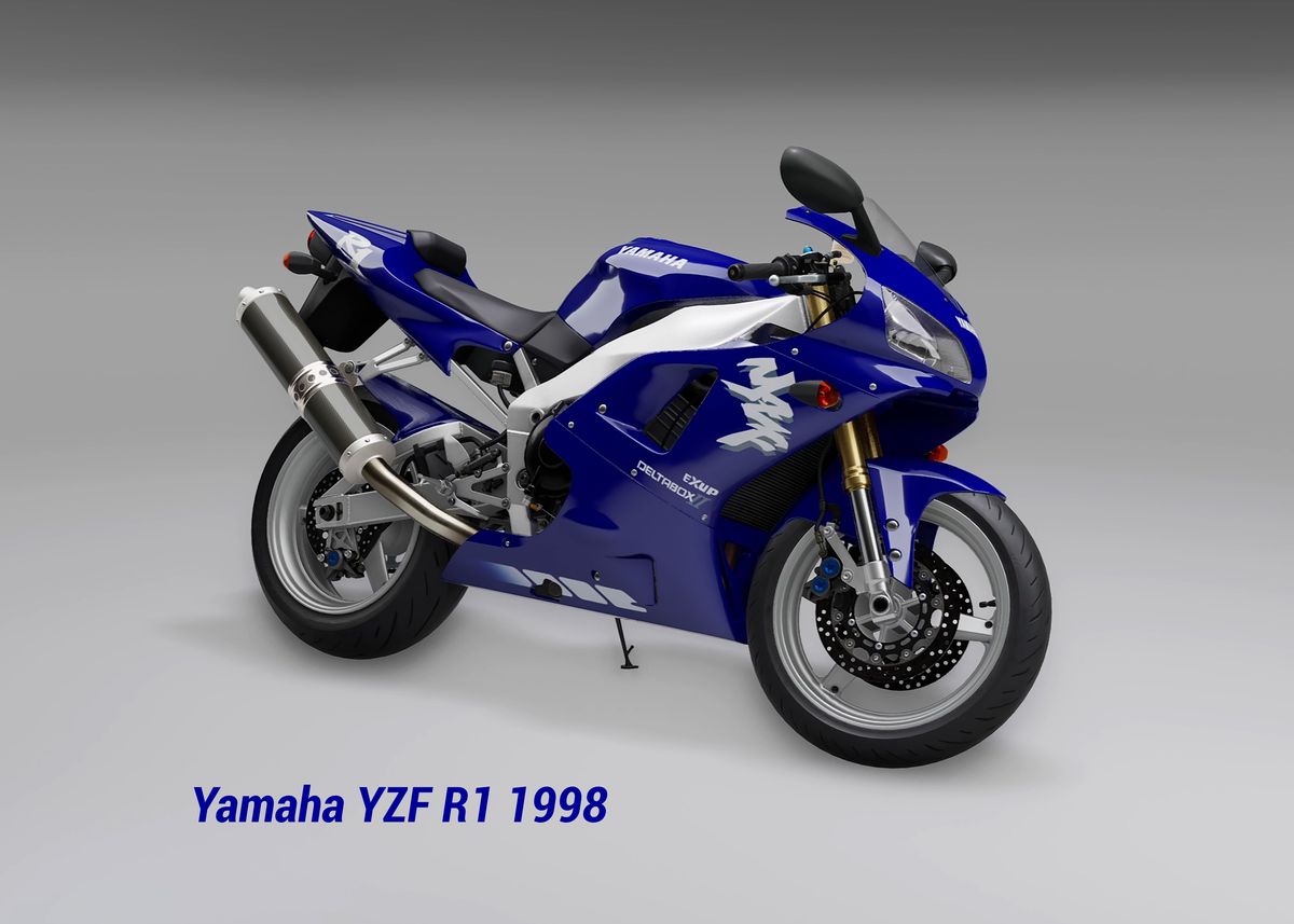 'Yamaha YZF R1 1998' Poster, picture, metal print, paint by One Line ...