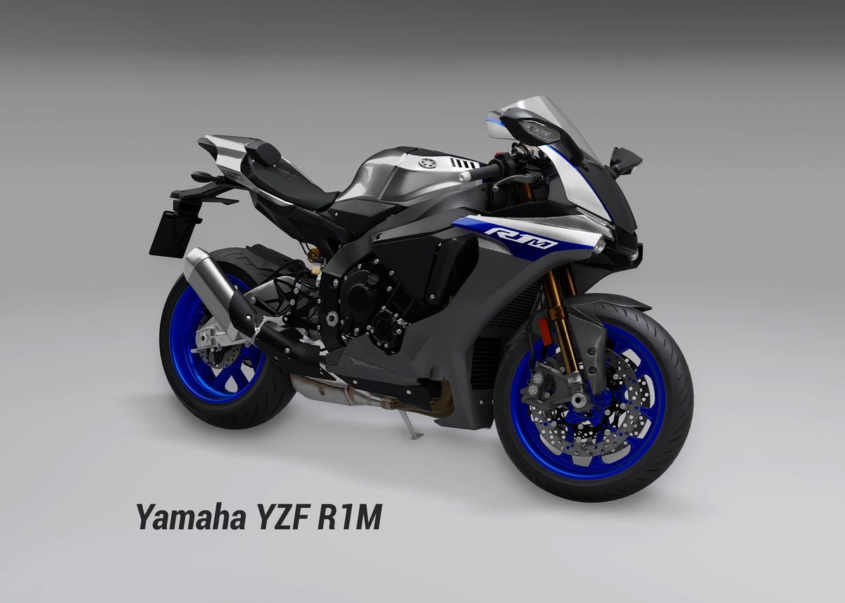 'Yamaha YZF R1M 2019' Poster, picture, metal print, paint by One Line ...