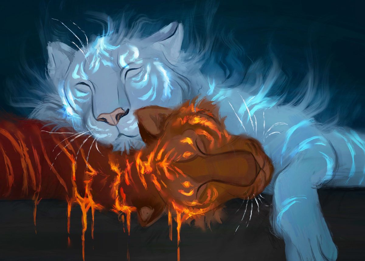 'Lava and Ice Tigers' Poster, picture, metal print, paint by Maya ...