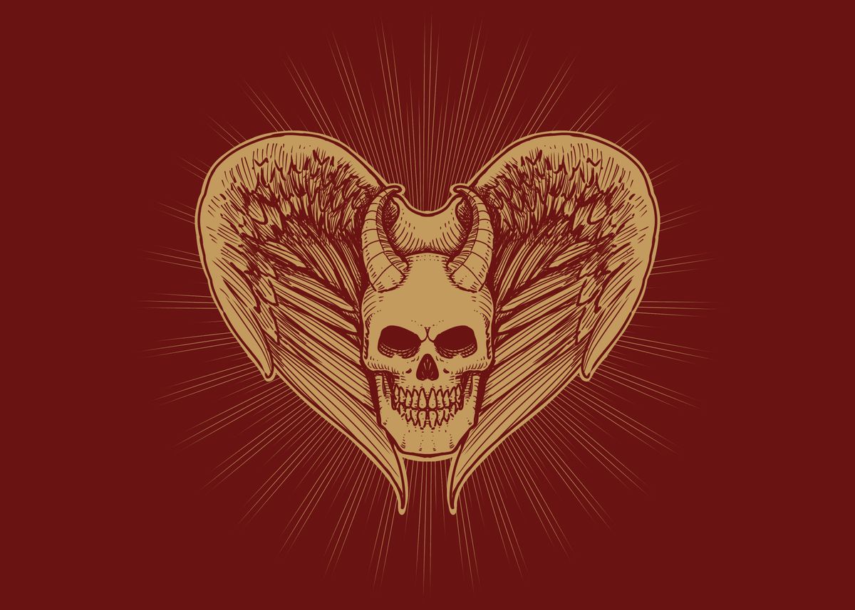 'The Demon of Love Valentin' Poster, picture, metal print, paint by ...