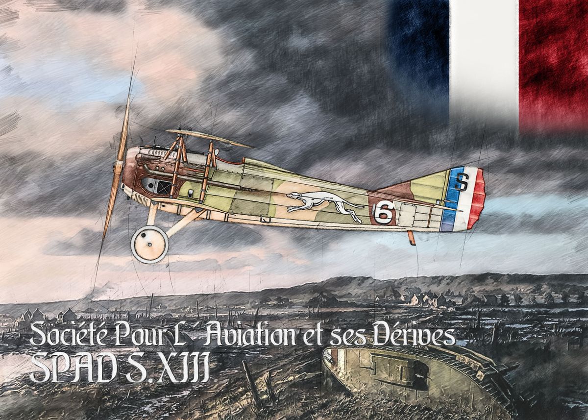 'SPAD S XIII' Poster, picture, metal print, paint by Pixxelworks ...