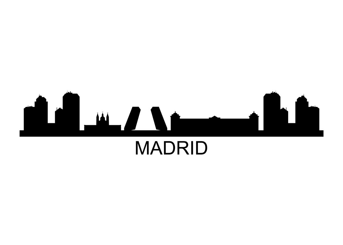  Madrid Skyline Poster Picture Metal Print Paint By Marco Livolsi