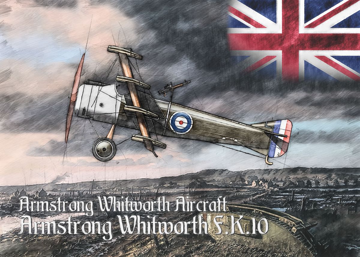 'Armstrong Whitworth FK 10' Poster, picture, metal print, paint by ...