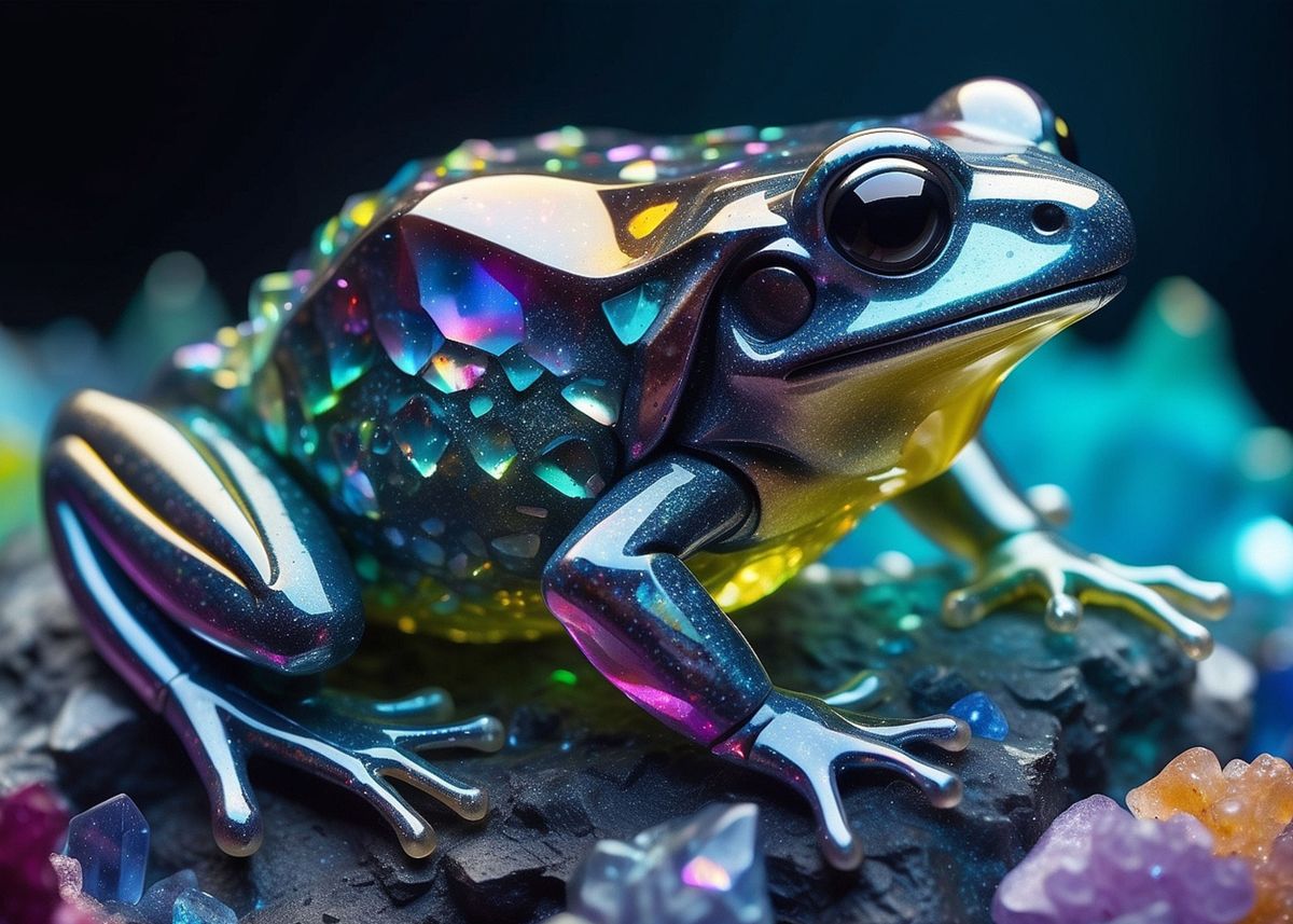 'crystal frog' Poster, picture, metal print, paint by Thomas | Displate