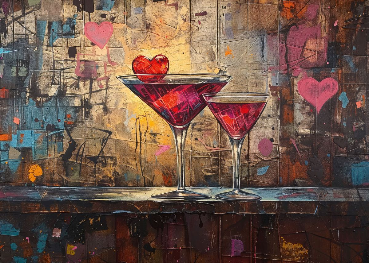 'Hearts Aflame' Poster, picture, metal print, paint by Maksym Diachenko ...