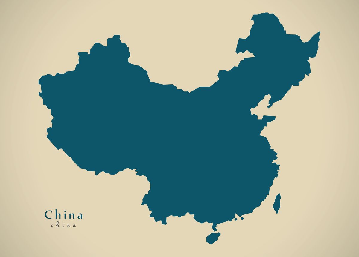 'China map' Poster, picture, metal print, paint by Ingo Menhard | Displate