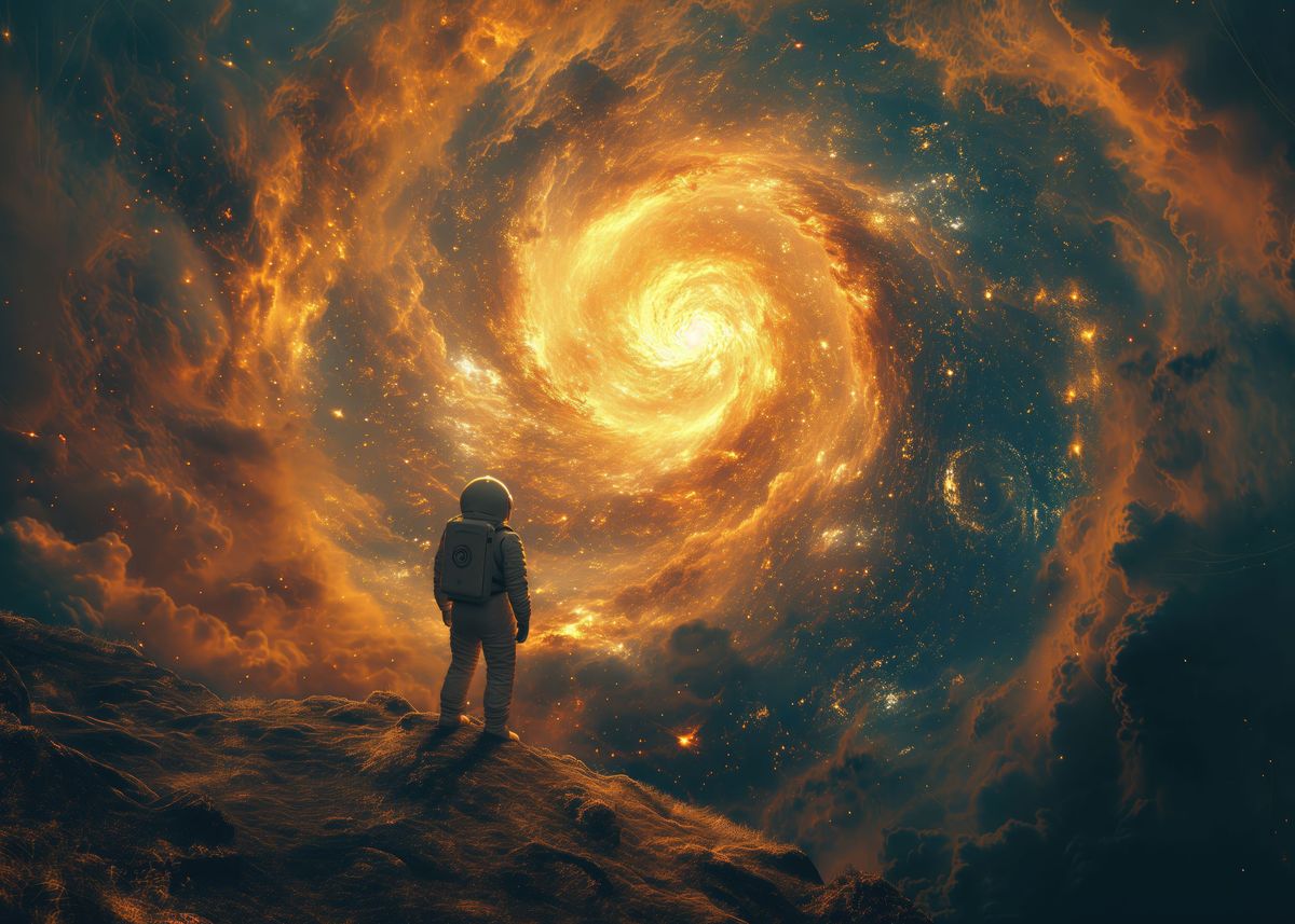 'astronaunt another planet' Poster, picture, metal print, paint by ...