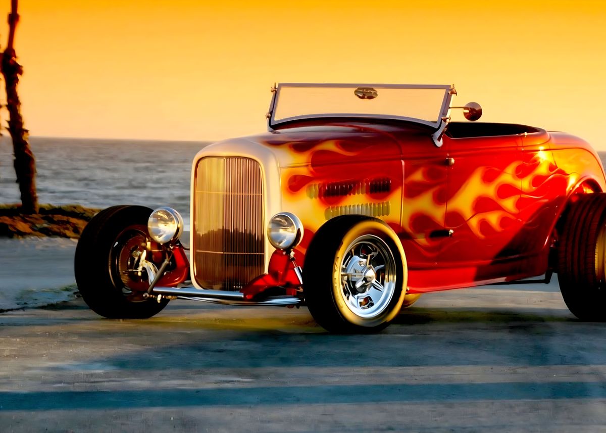 'Rad Rode Hot Road ' Poster, picture, metal print, paint by Sport Cars ...