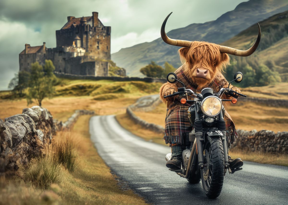 'Highland Cow Scotland' Poster, picture, metal print, paint by Craig ...