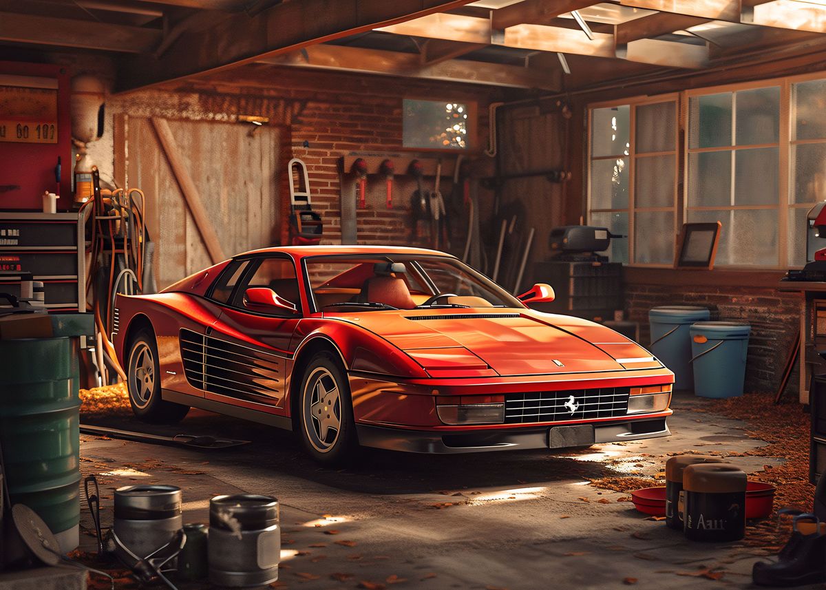 'Ferrari Testarossa' Poster, picture, metal print, paint by Tapu Vlad ...
