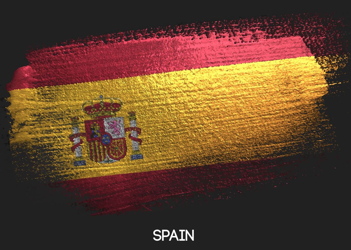 'Spain Flag' Poster, picture, metal print, paint by VAGANTE | Displate