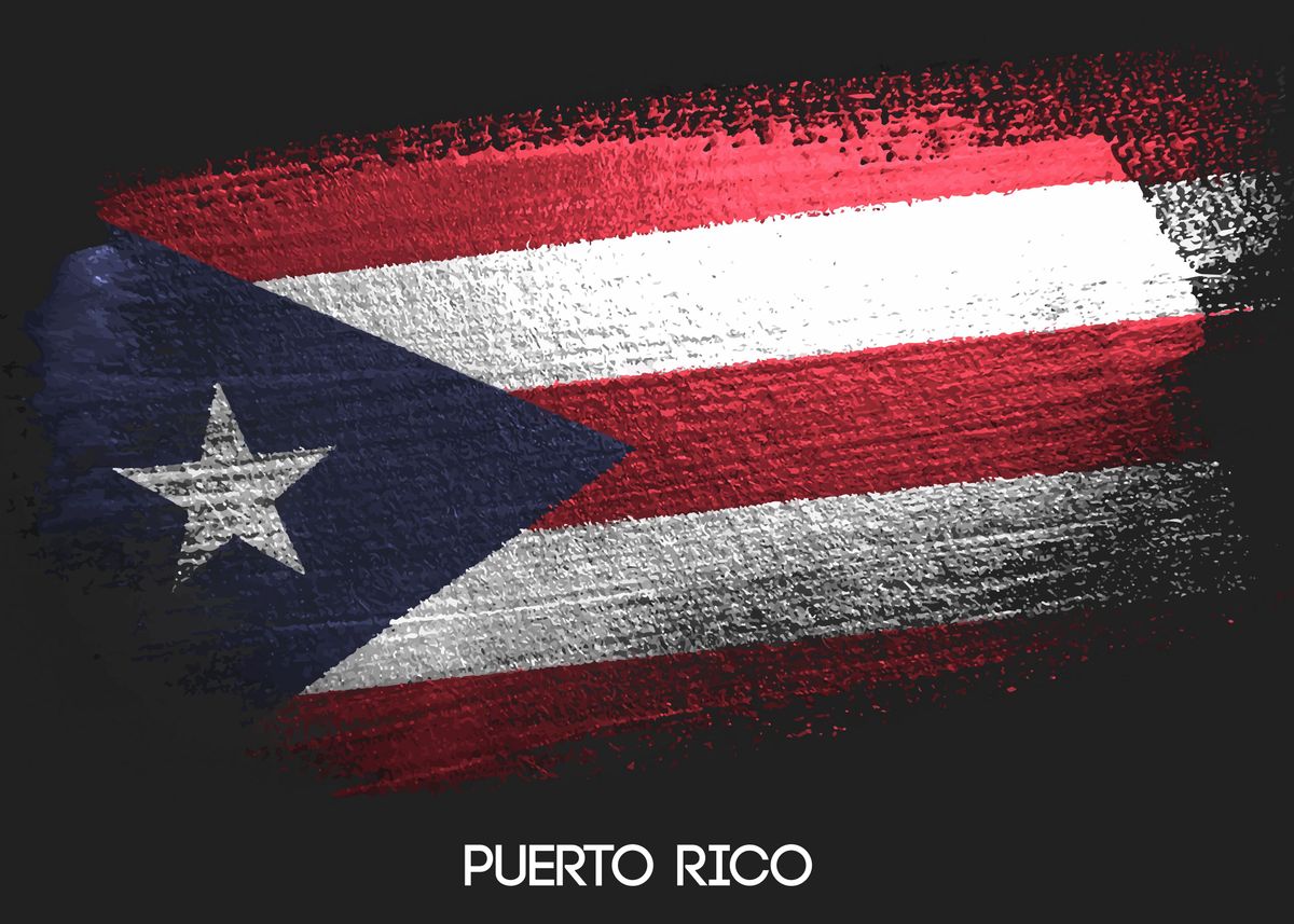 'Pueto Rico Flag' Poster, picture, metal print, paint by VAGANTE | Displate