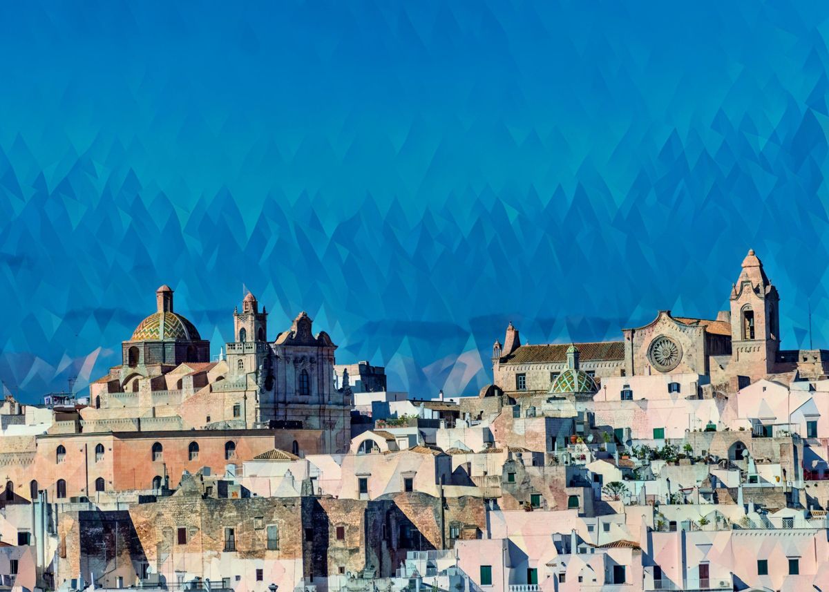 'Ostuni historical center' Poster, picture, metal print, paint by ...