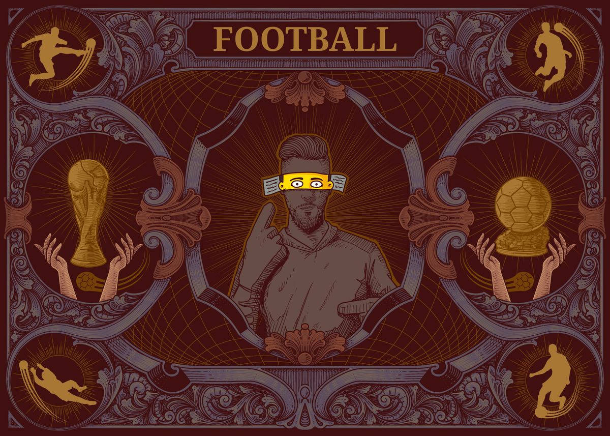 'DdG Cartoon Football ' Poster, picture, metal print, paint by Youth ...