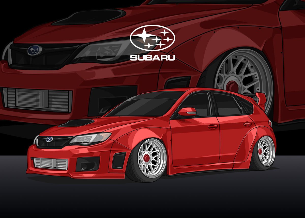 'Subaru Impreza wrx sti org' Poster, picture, metal print, paint by ...