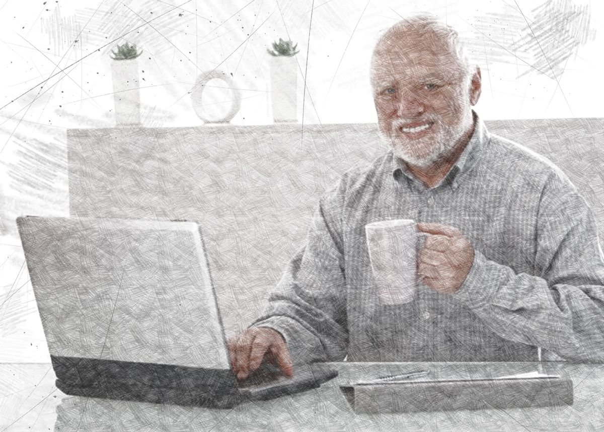 'Hide the pain Harold' Poster, picture, metal print, paint by cypher ...