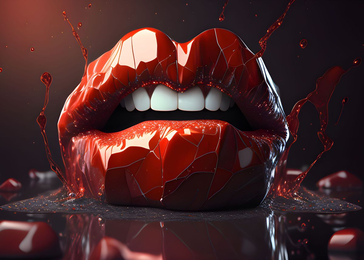 'Frozen Lips' Poster, picture, metal print, paint by EvasDreamDesigns ...