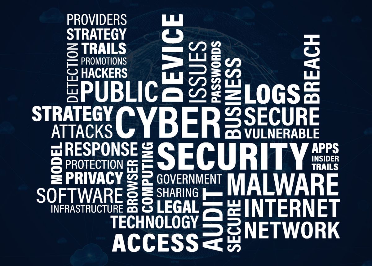 'Cyber Security Word Cloud' Poster, picture, metal print, paint by ...