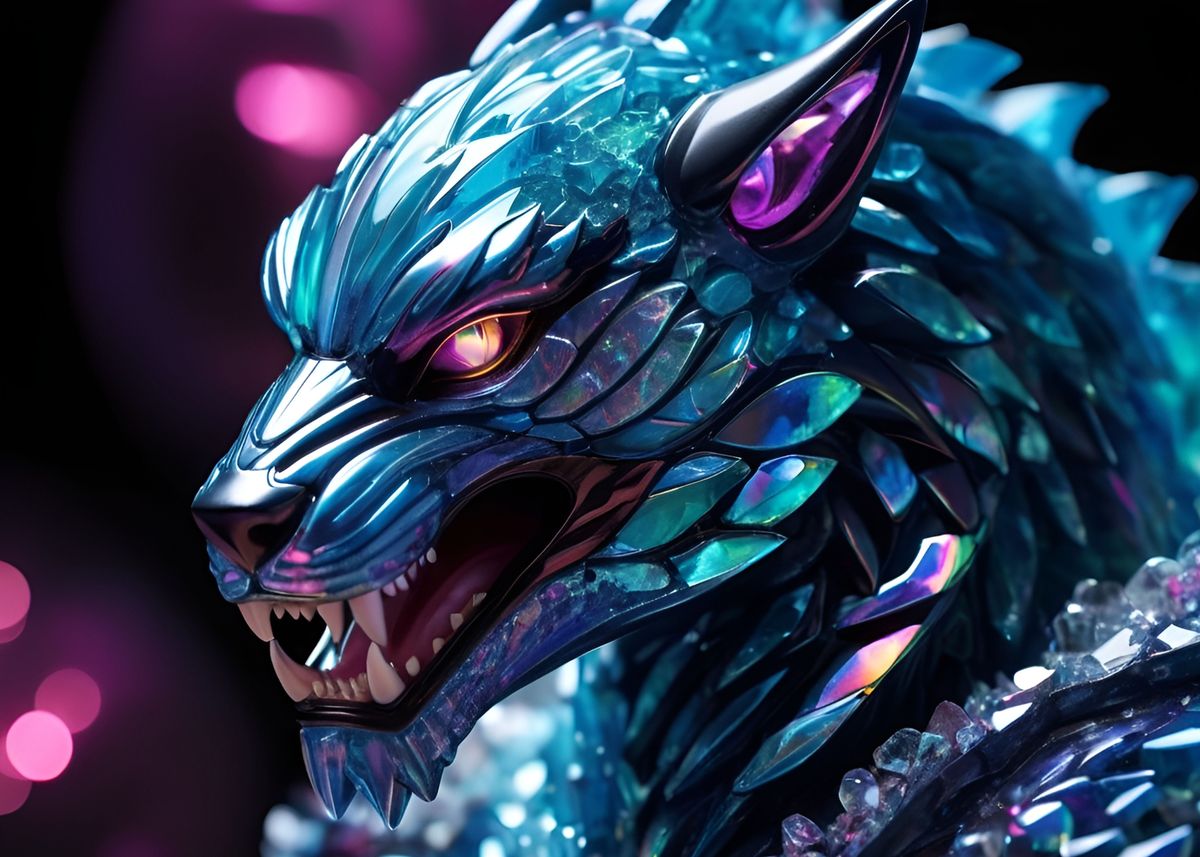 'crystal predator' Poster, picture, metal print, paint by Thomas | Displate