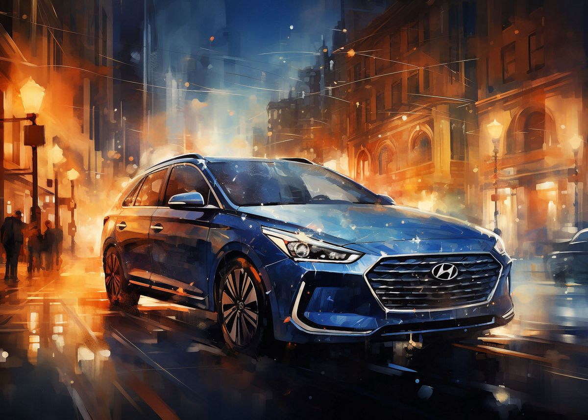 'My Hyundai Ioniq 5' Poster, picture, metal print, paint by Victoria ...