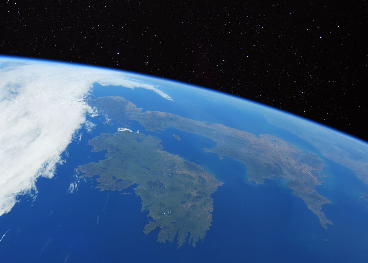 'Great Britain from Space' Poster, picture, metal print, paint by ...
