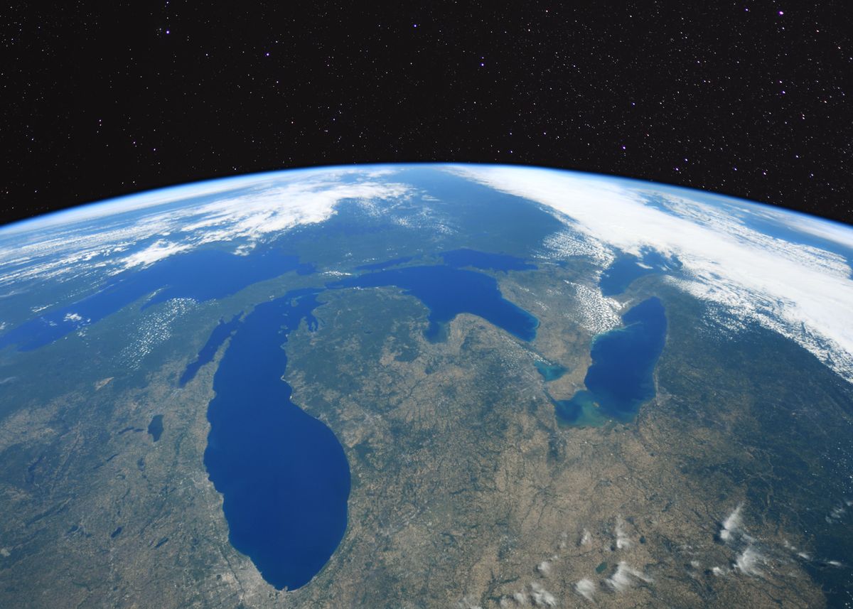 'Great Lakes from Space' Poster, picture, metal print, paint by Marcel ...