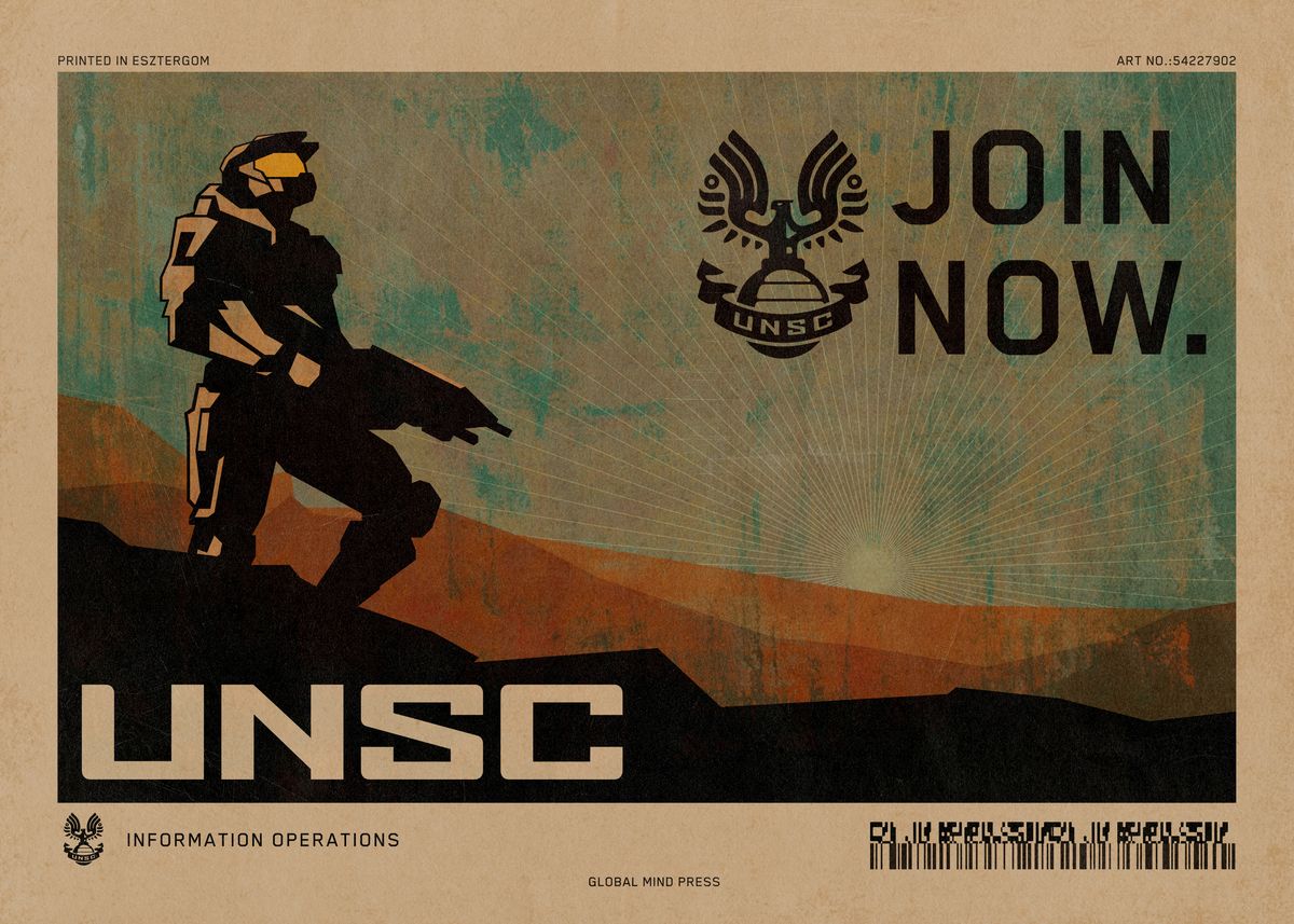 'Join Now' Poster, picture, metal print, paint by Halo Game | Displate