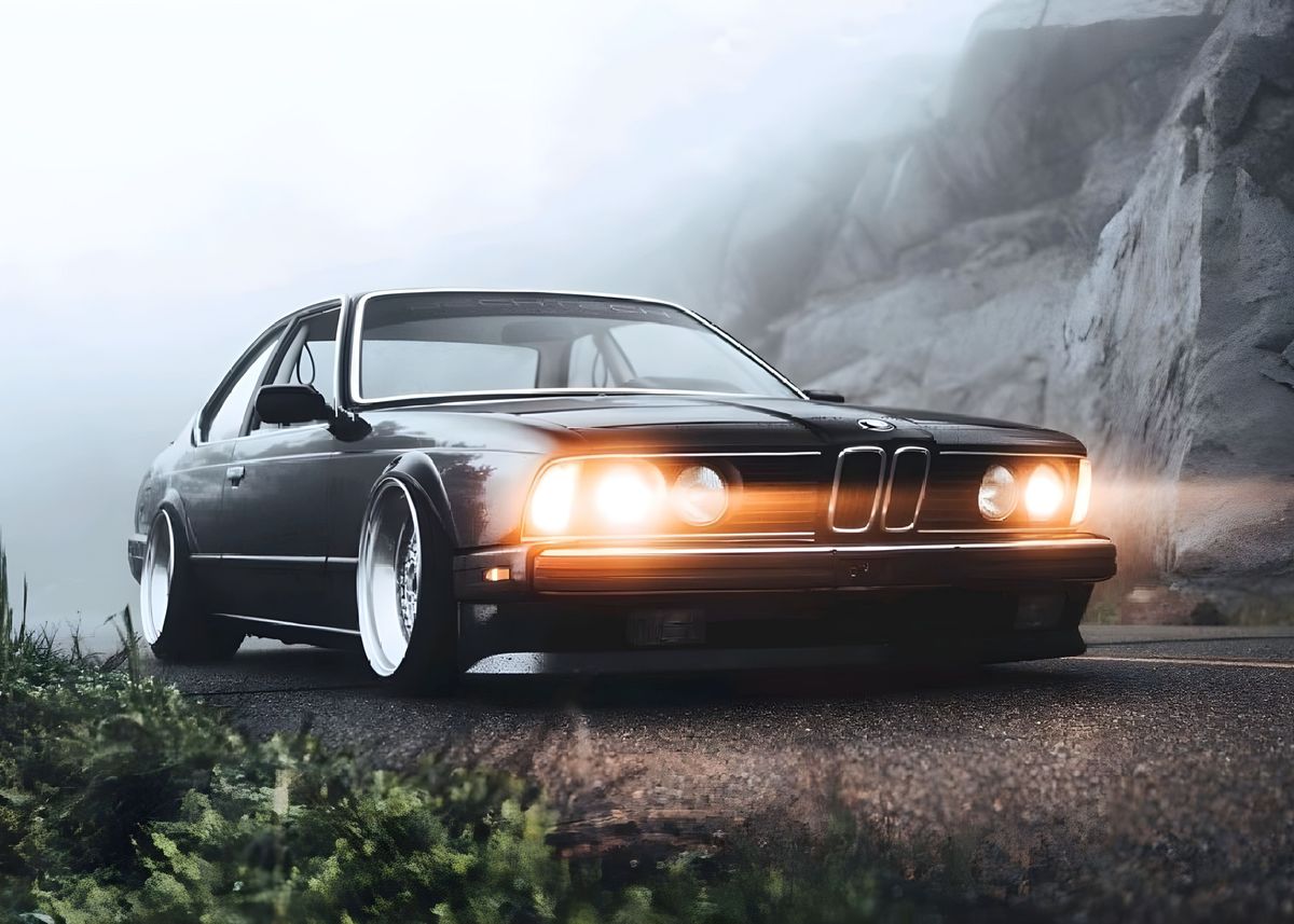 'BMW e24' Poster, picture, metal print, paint by Digital art Design | Displate