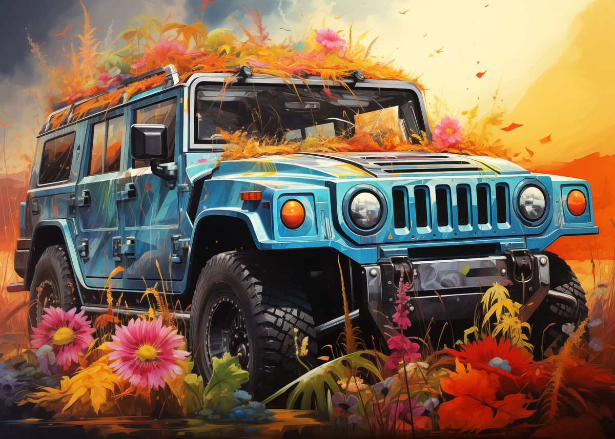 'Hummer H1 car' Poster, picture, metal print, paint by Roman Stasiuk ...