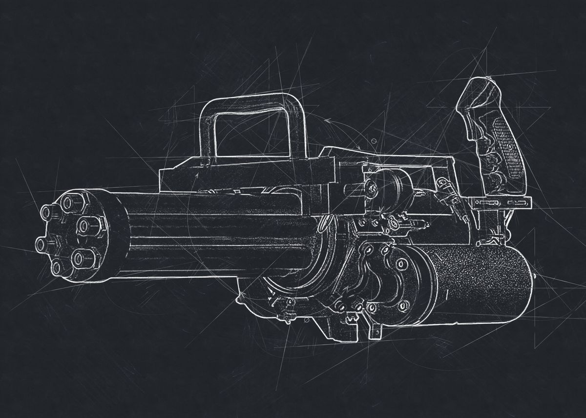 'M134 Code' Poster, picture, metal print, paint by Ammar Zain | Displate