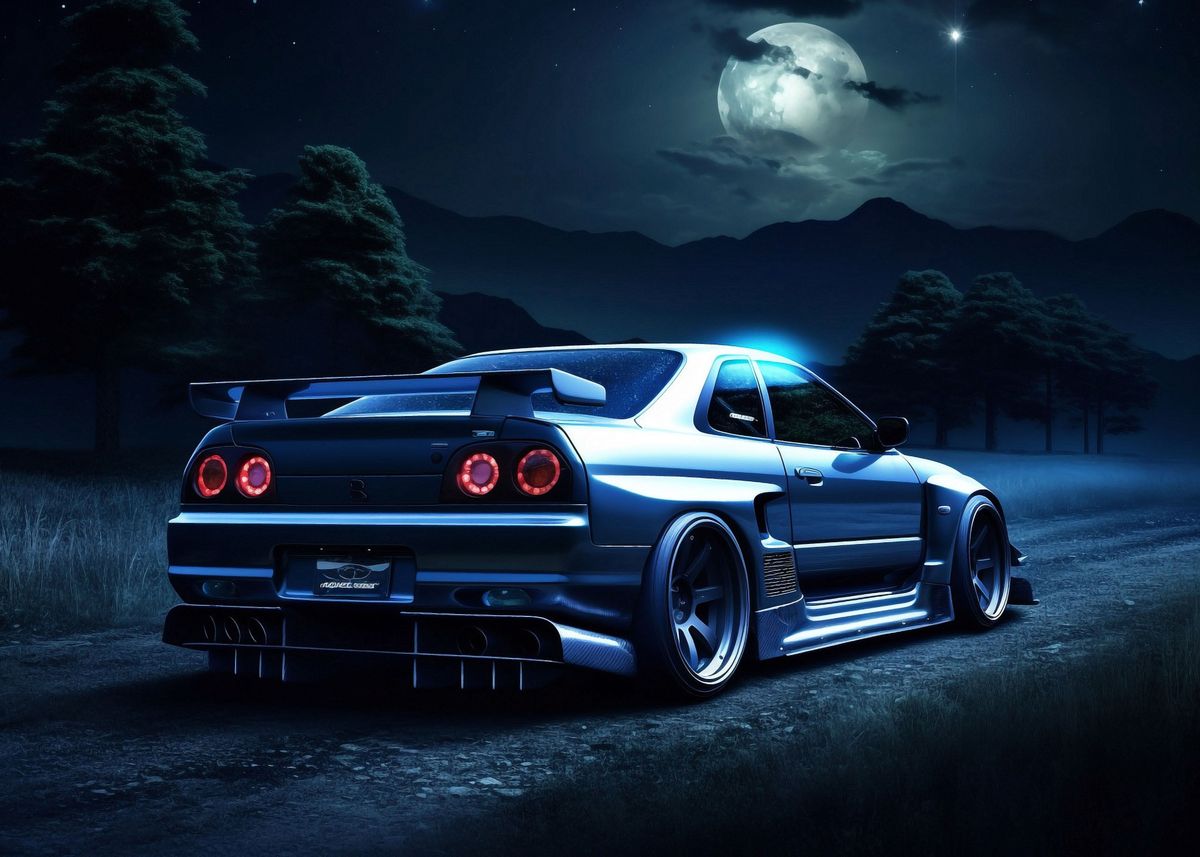 'Skyline R32 GTR VSpec II' Poster, picture, metal print, paint by Md ...