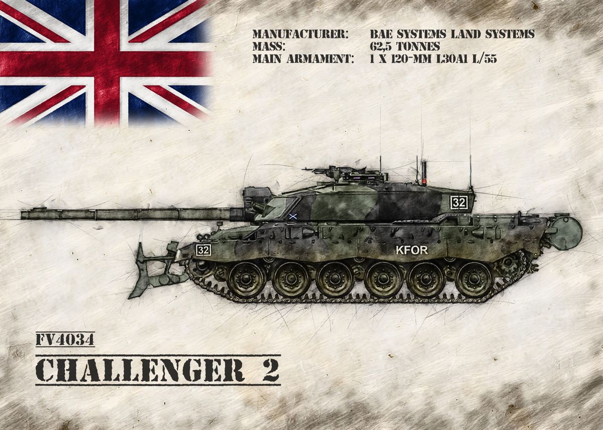 'Challenger 2' Poster, picture, metal print, paint by Pixxelworks ...