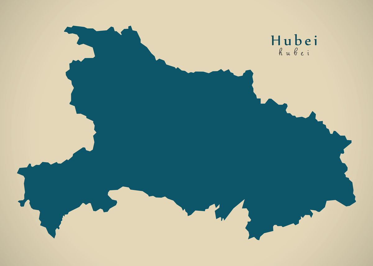 'Hubei China map' Poster, picture, metal print, paint by Ingo Menhard ...