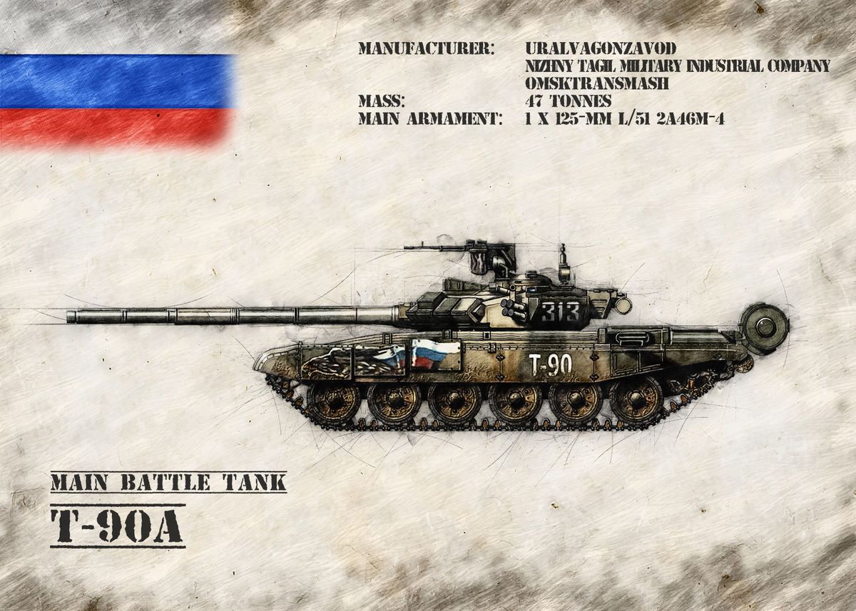 'T 90A' Poster, picture, metal print, paint by Pixxelworks Florian ...