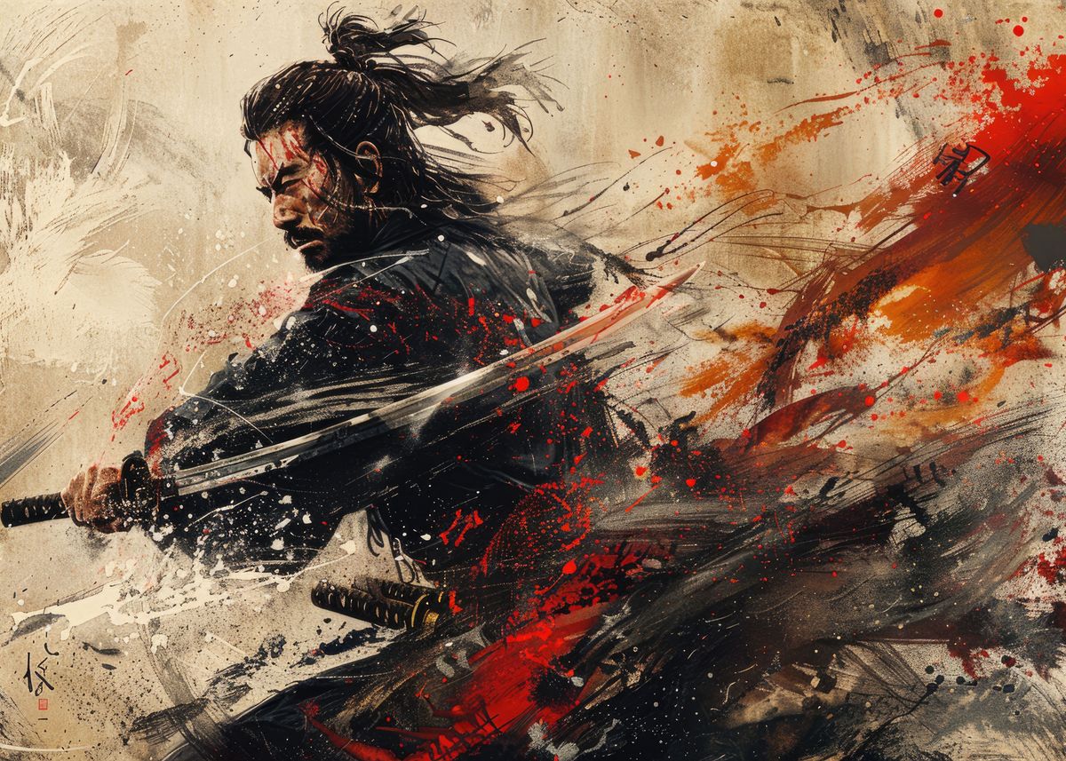 'Samurai Warrior Painting' Poster, picture, metal print, paint by ...