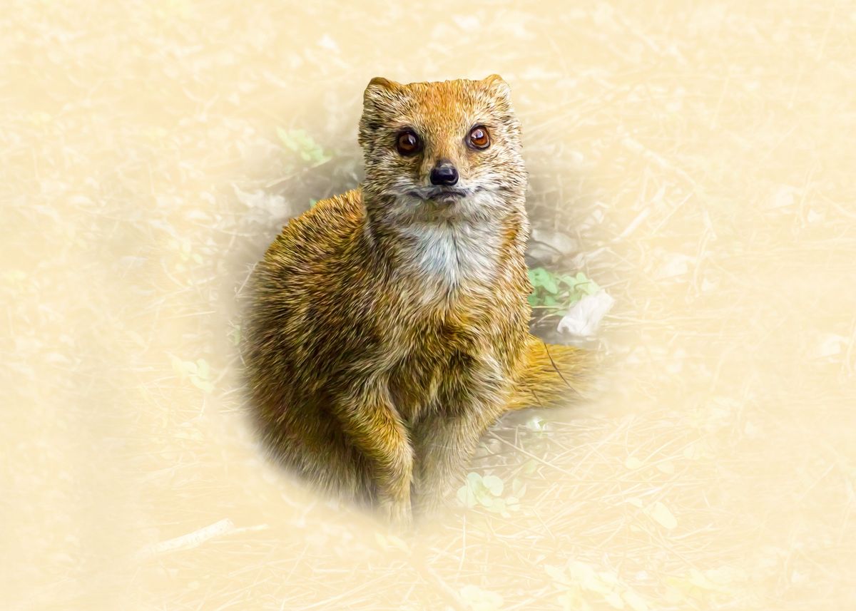 'Yellow mongoose' Poster, picture, metal print, paint by Gyula Gvardián ...