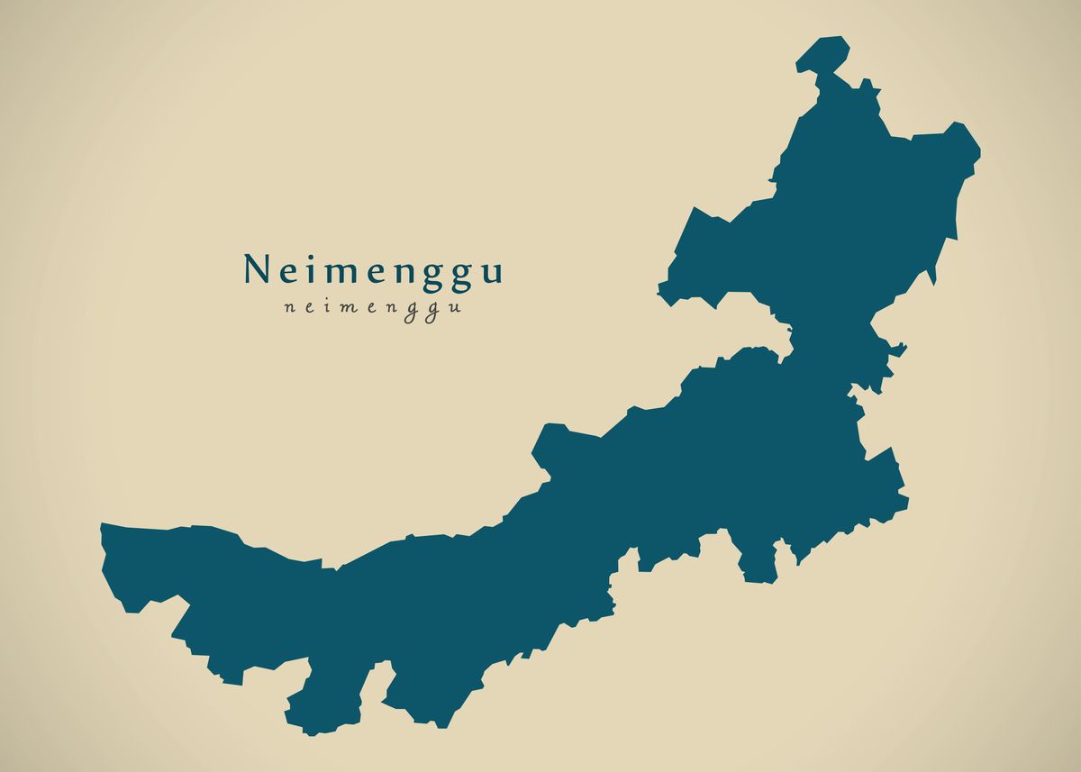 'Neimenggu China map' Poster, picture, metal print, paint by Ingo ...