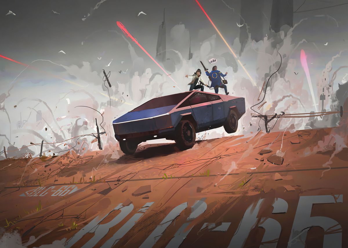'Tesla Cyberpunk' Poster, picture, metal print, paint by Richard Art ...