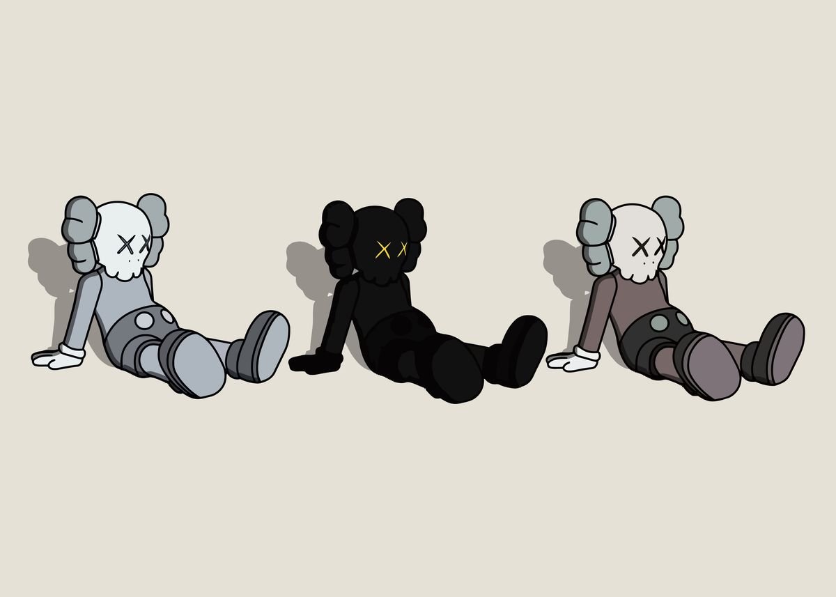 'Three Kaw Sit' Poster, picture, metal print, paint by Demon Japan ...