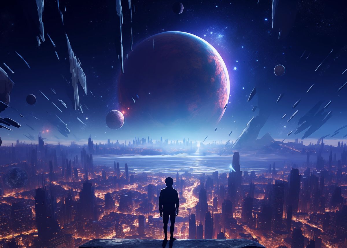 'Space Paradise Landscape' Poster, picture, metal print, paint by ...