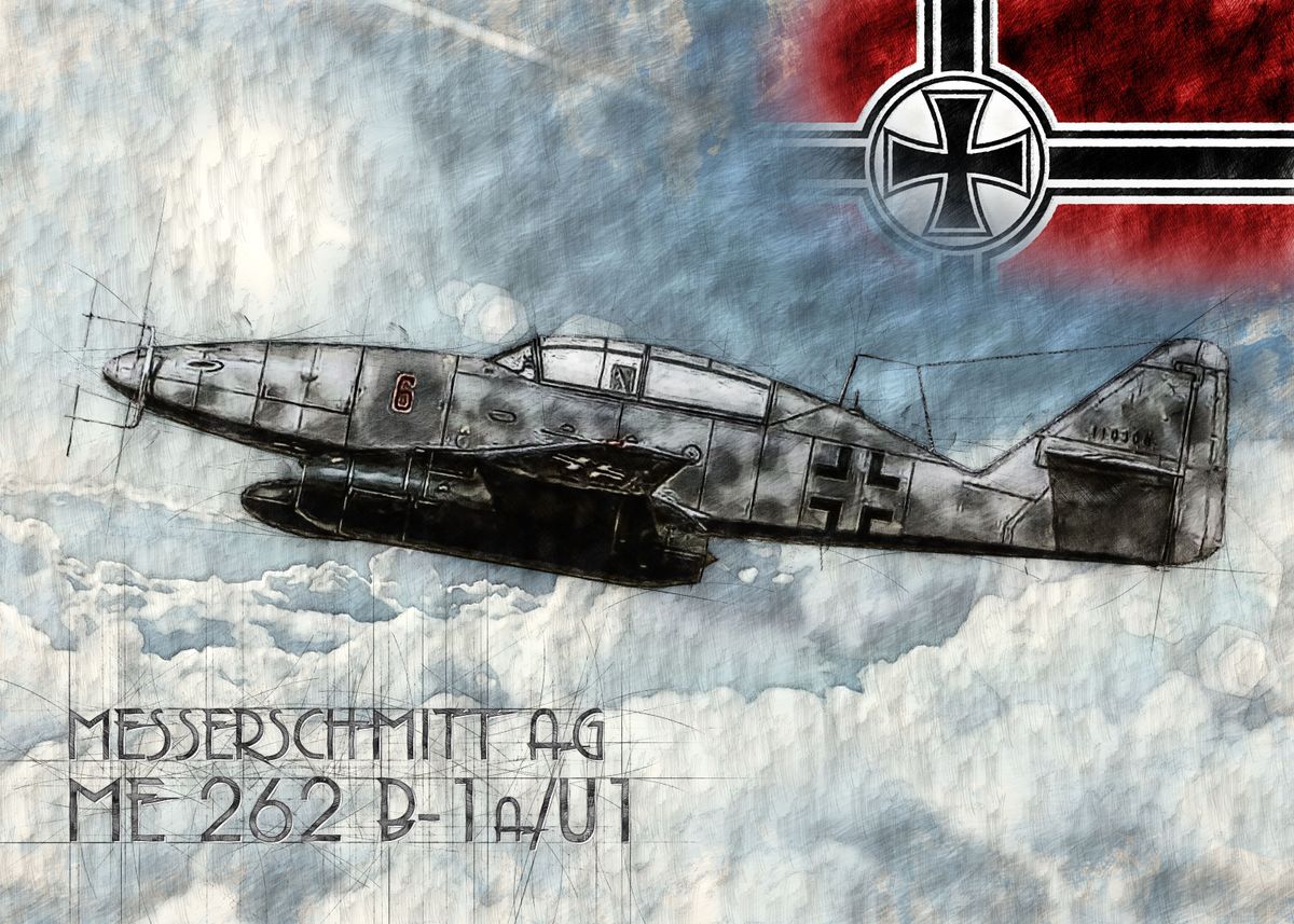 'ME 262 B1a U1' Poster, picture, metal print, paint by Pixxelworks ...
