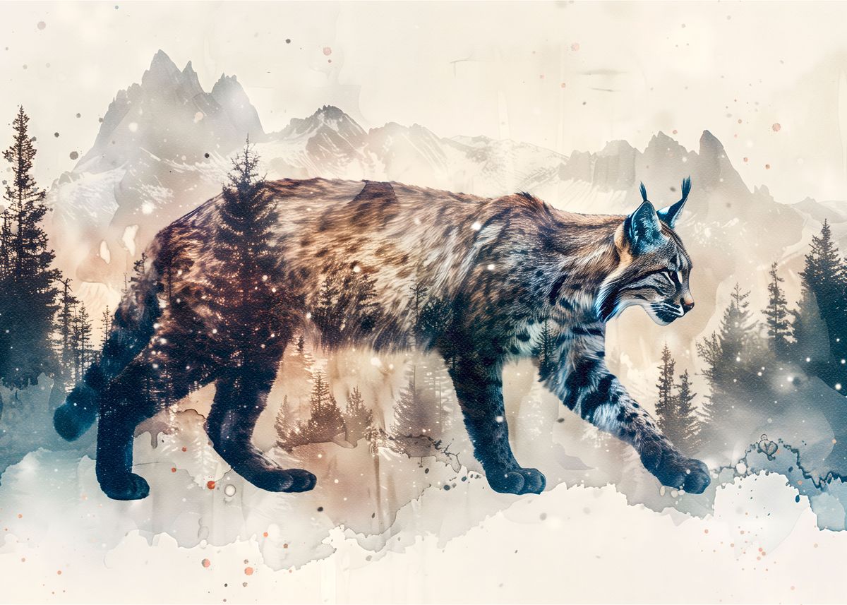 'Lynx Guardian' Poster, picture, metal print, paint by The creative Hub ...