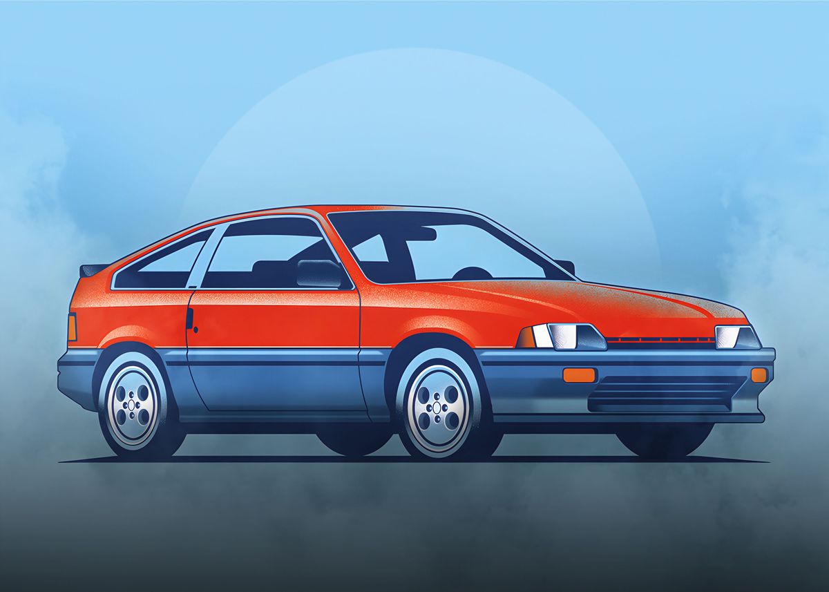 'HONDA CRX 1983' Poster, picture, metal print, paint by Stan Garage ...