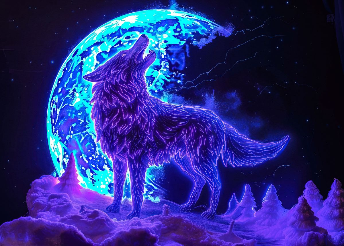 'ghost wolf animal ' Poster, picture, metal print, paint by Mikaeel ...