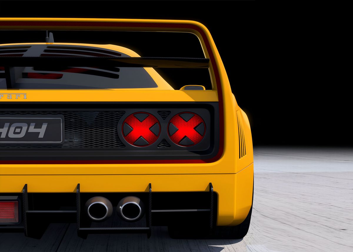'FERRARI F40 RESTOMOD' Poster, picture, metal print, paint by Osh ...