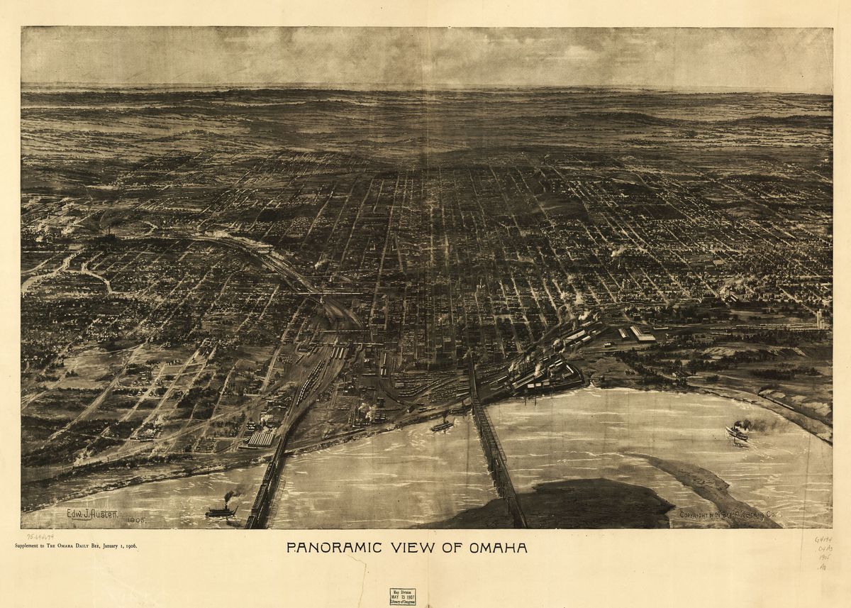 'Omaha Nebraska 1905' Poster, picture, metal print, paint by Janice M ...