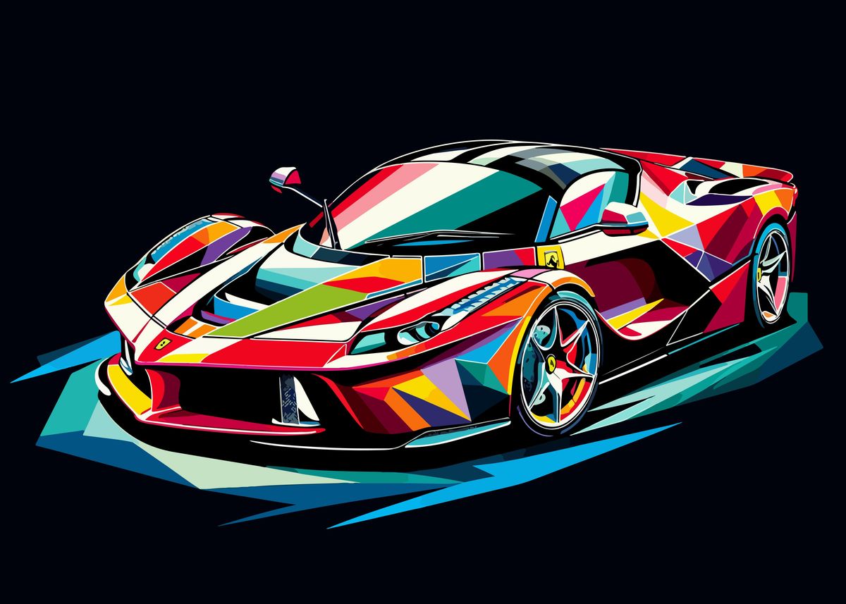 'LaFerrari F150 wpap popart' Poster, picture, metal print, paint by du ...