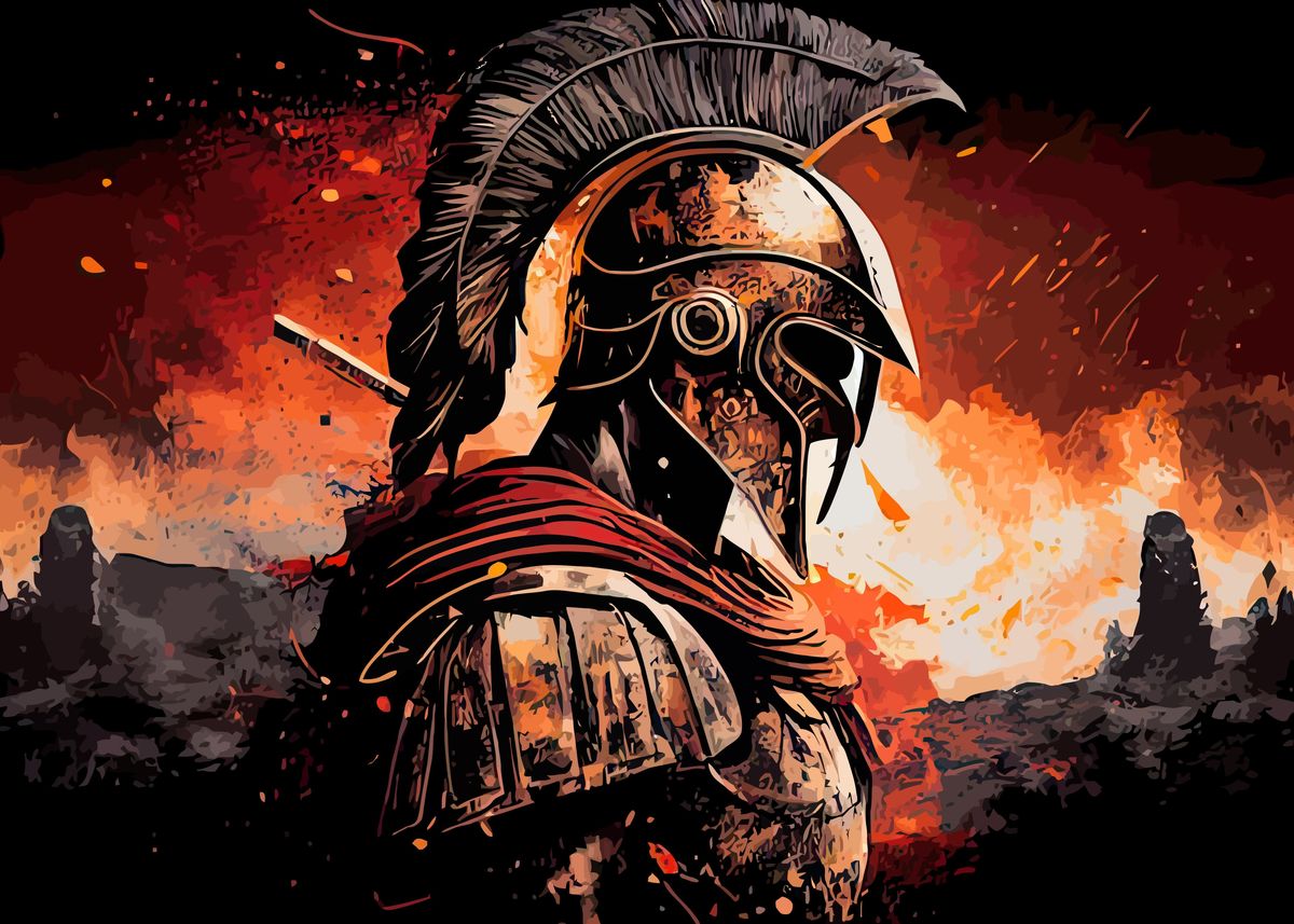 'Soldier warrior spartan' Poster, picture, metal print, paint by ...